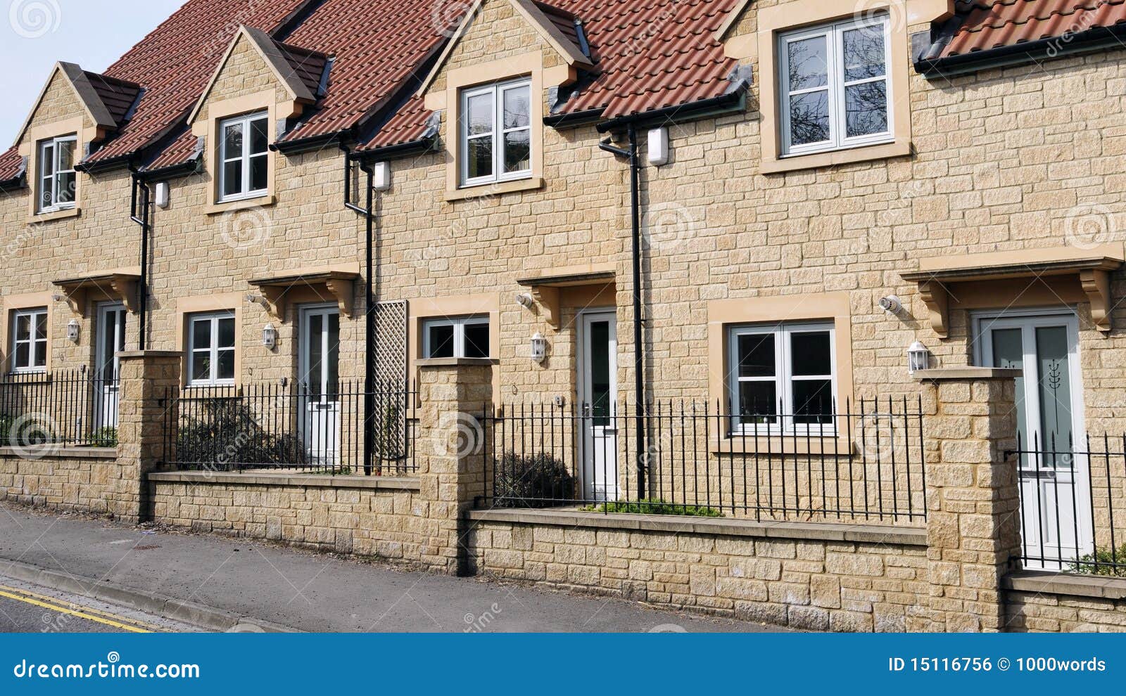 New Terraced Houses stock photo. Image of housing, exterior - 15116756