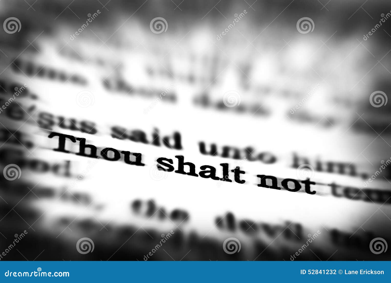 New Testament Scripture Quote Thou Shalt Not Stock Photo - Image of ...