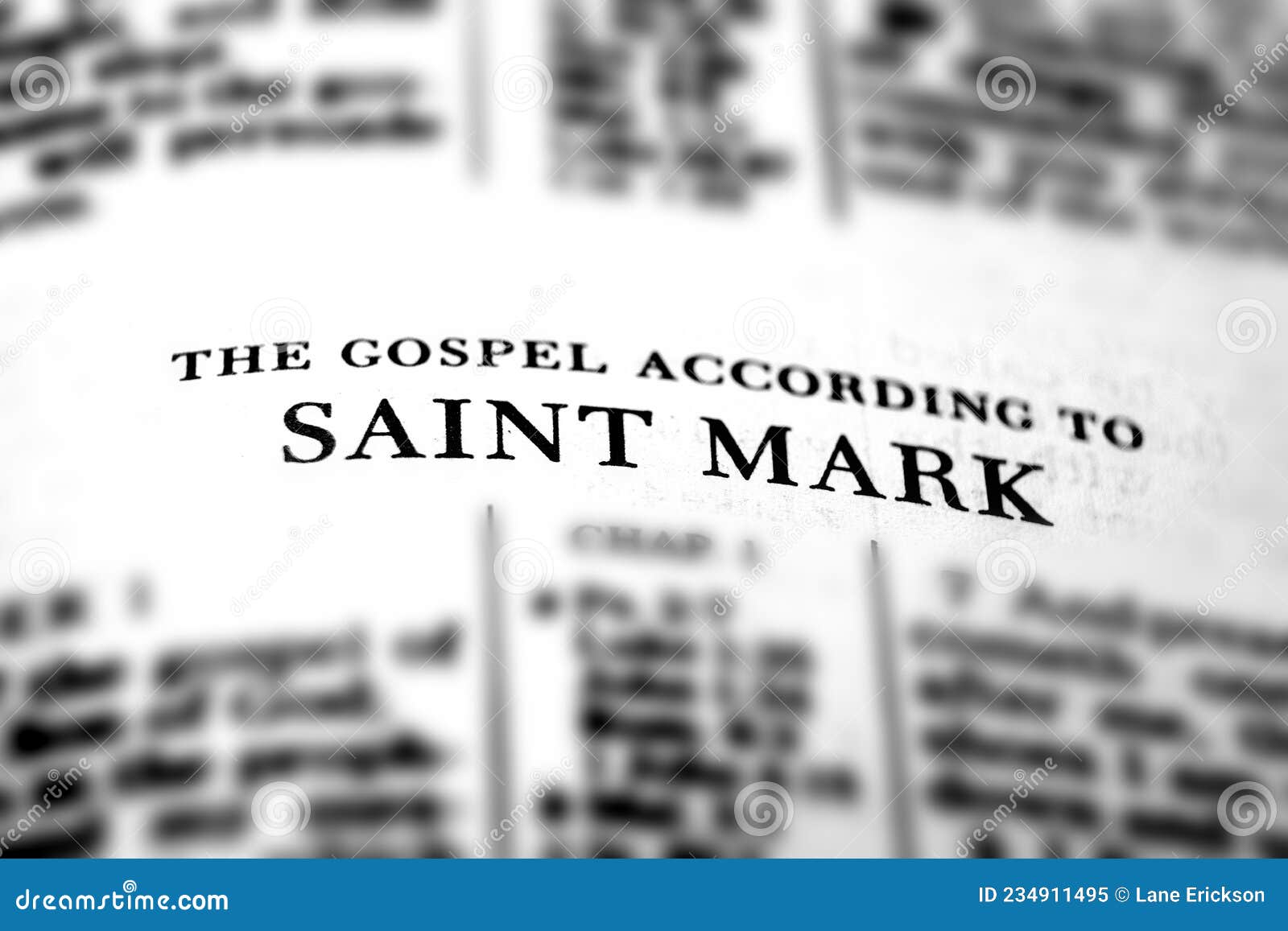 New Testament Scriptures from the Bible Book of Mark Apostle Stock ...