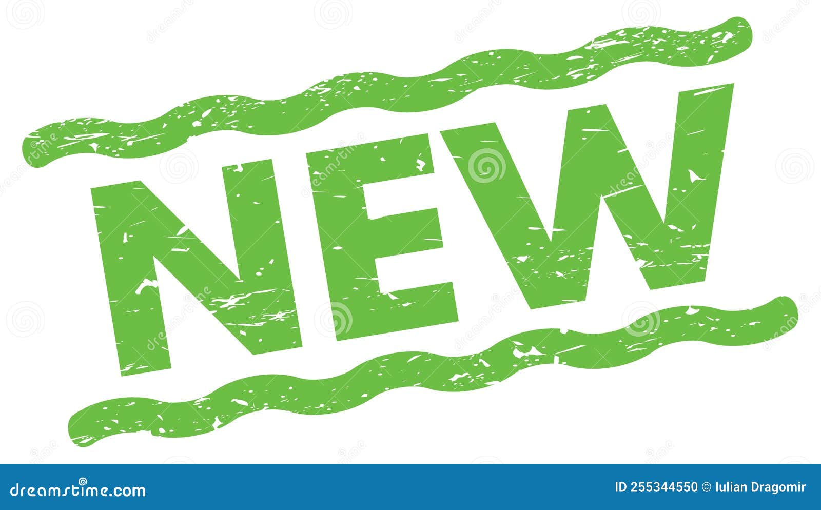 NEW Text on Green Lines Stamp Sign Stock Illustration - Illustration of ...