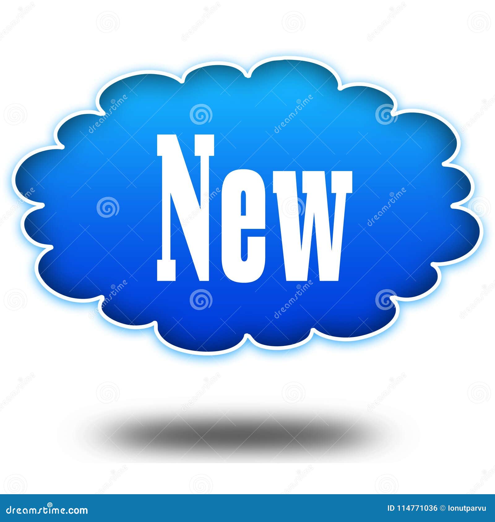 NEW Text Message on Hovering Blue Cloud. Stock Illustration ...