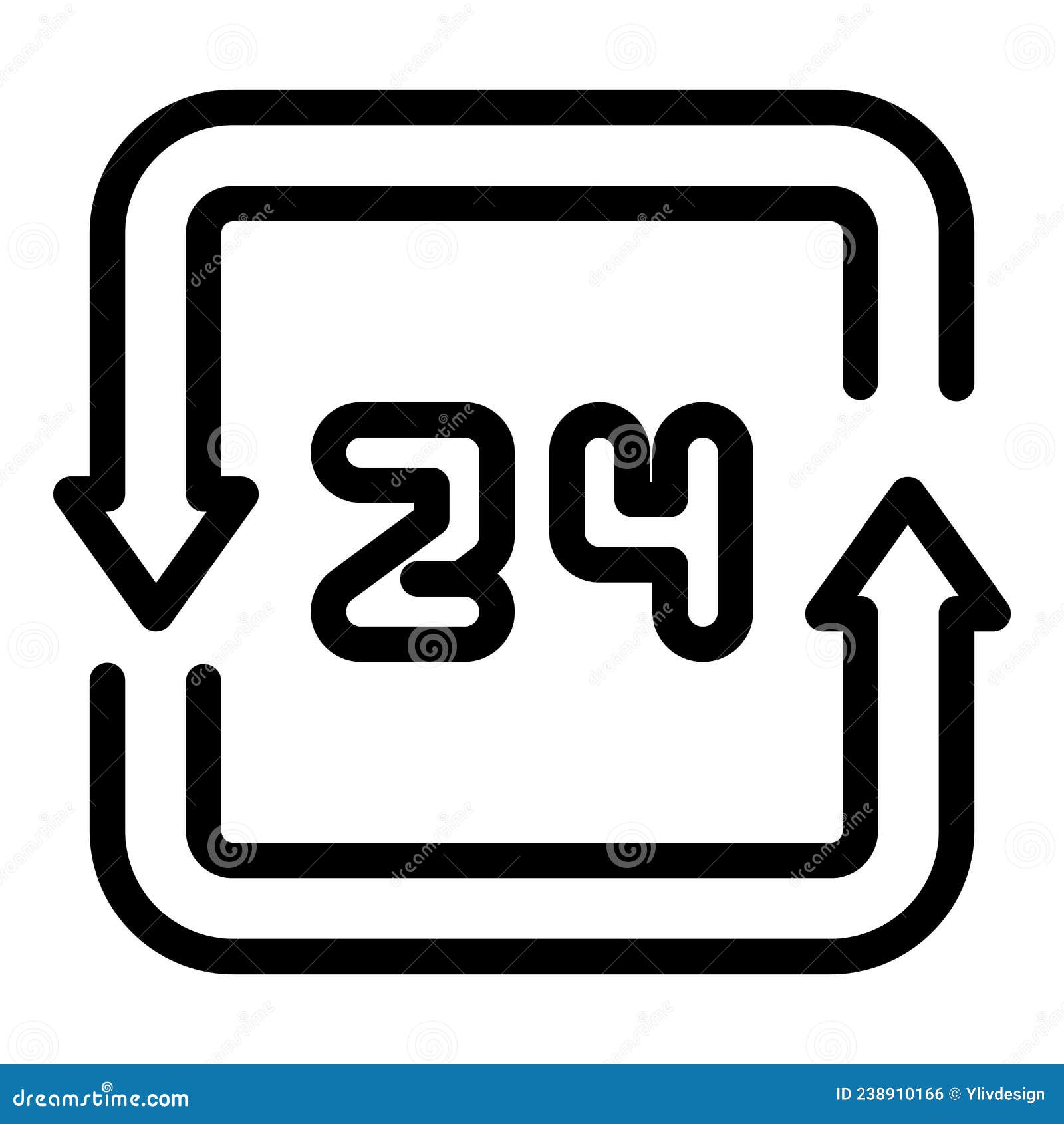 New Timer Duration Icon Outline Vector Open Number Stock Vector