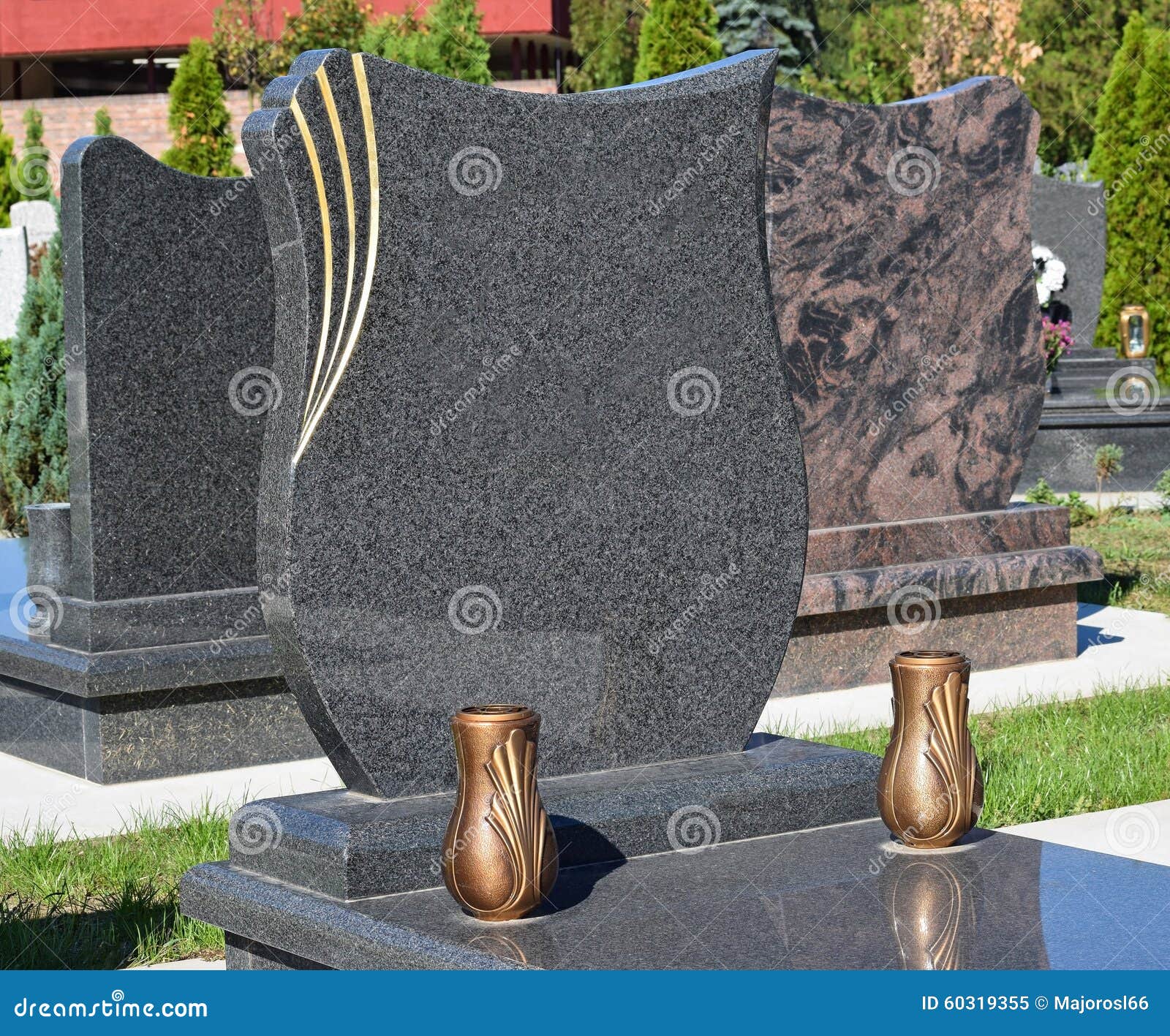 New Tombstones in the Public Cemetery Stock Image - Image of buried ...