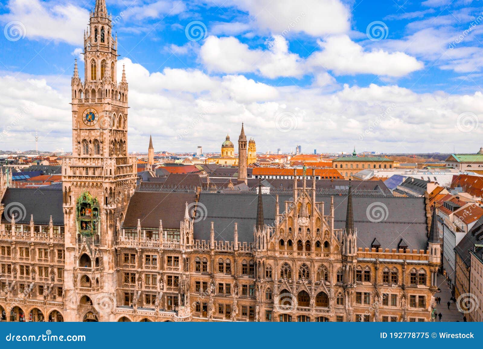 New Town Hall Clock Tower in Munich, Bavaria, Germany Stock Image ...