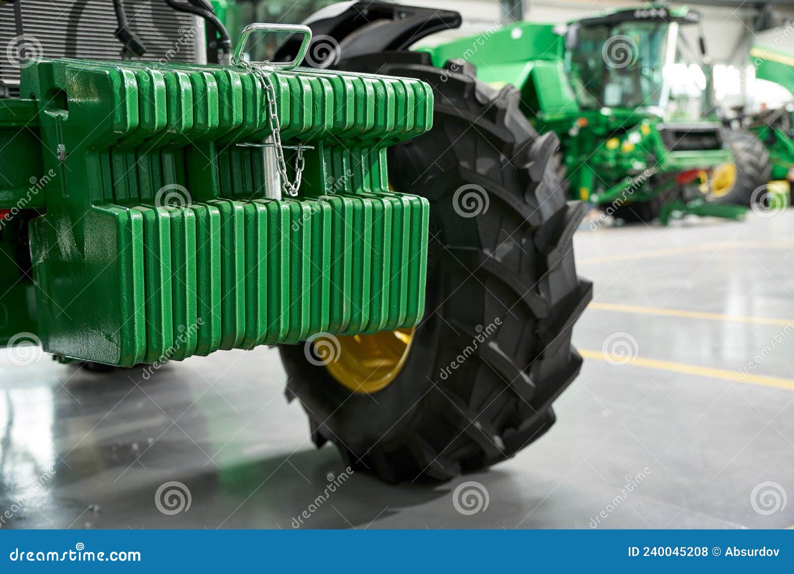 New Tractor in Showroom, Close-up Stock Photo - Image of room, wheel ...