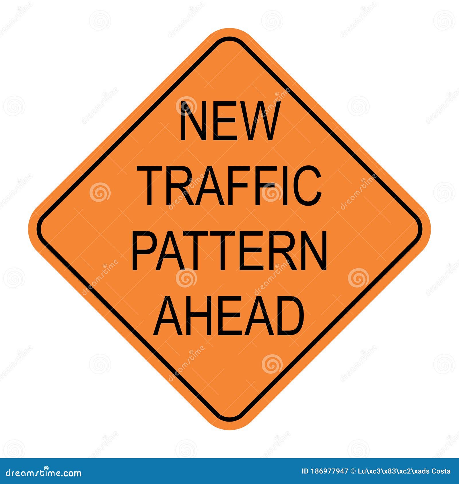 New Traffic Pattern Ahead stock illustration. Illustration of highway ...