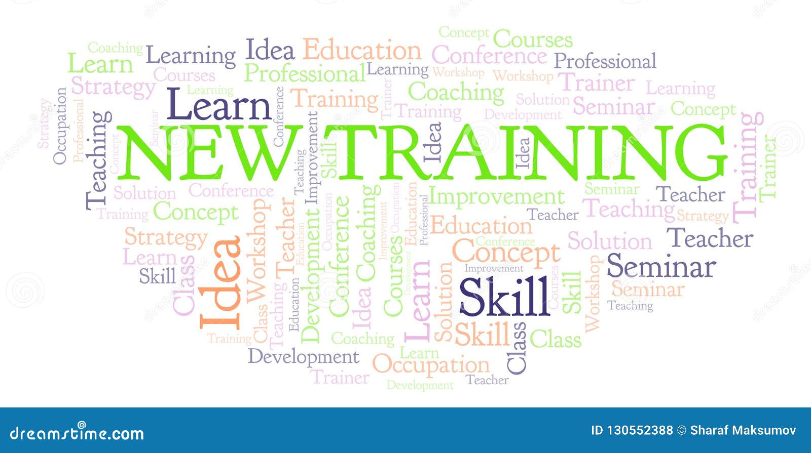 New Training word cloud. stock illustration. Illustration of word ...