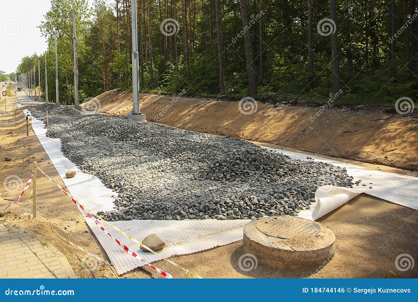 New Tramway Track Construction Stock Photo - Image of building, tramway ...