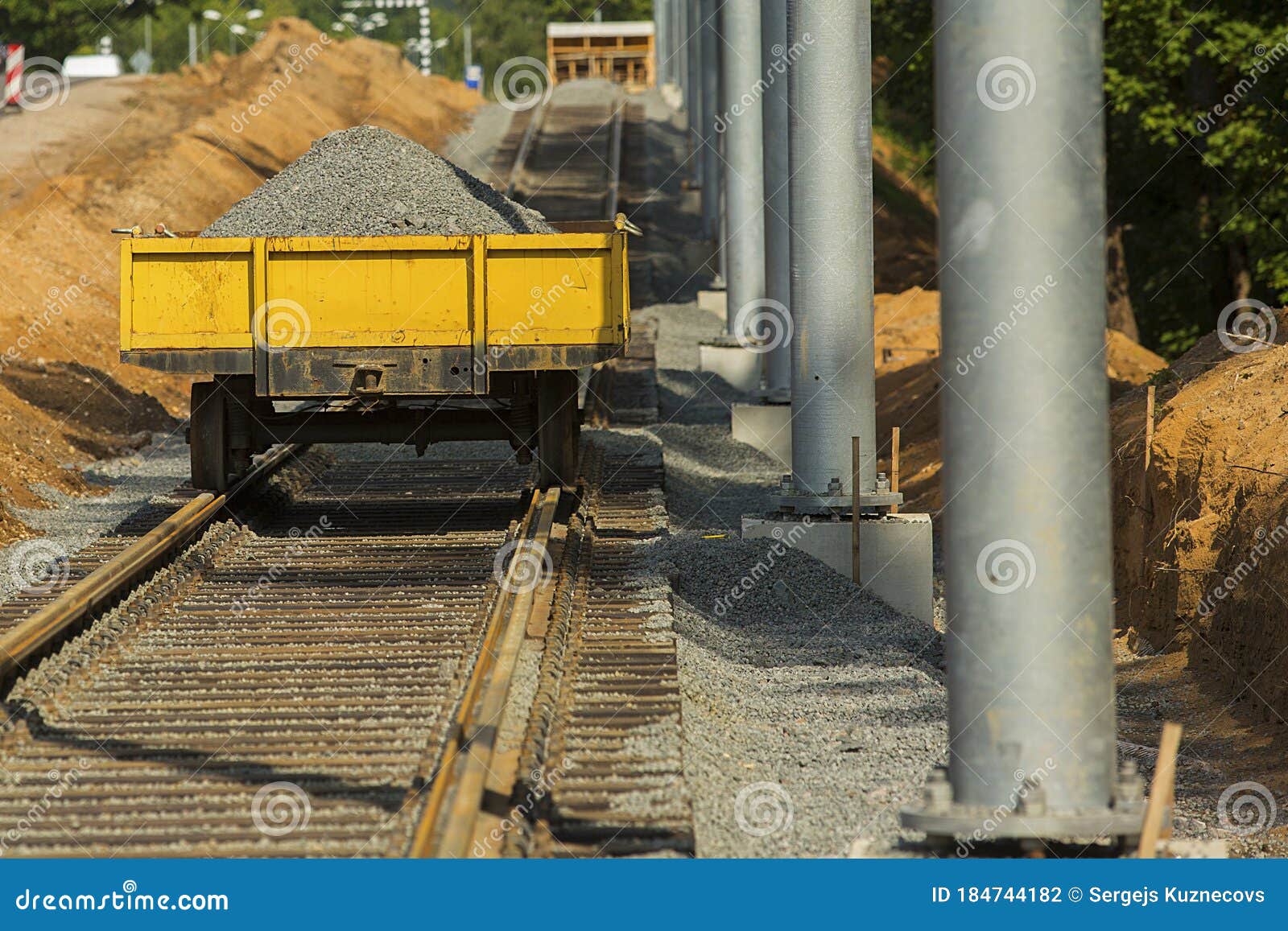 New Tramway Track Construction Stock Photo - Image of construction ...