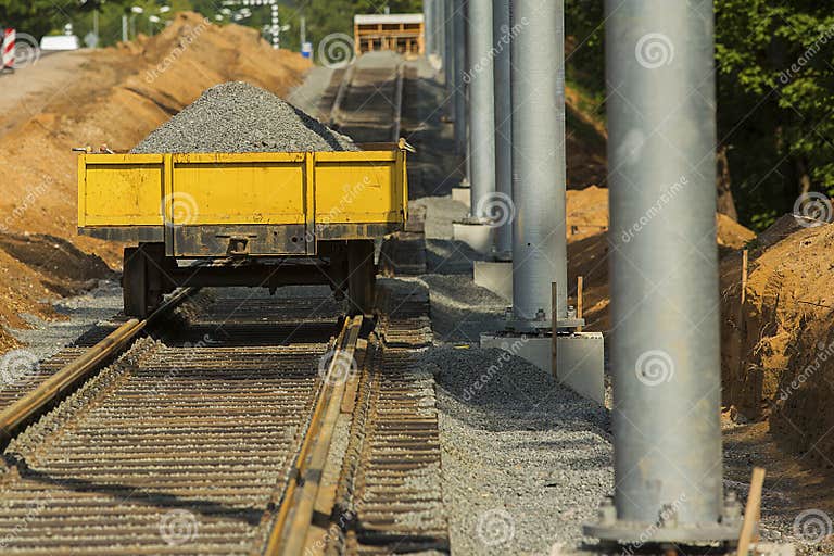 New Tramway Track Construction Stock Photo - Image of construction ...
