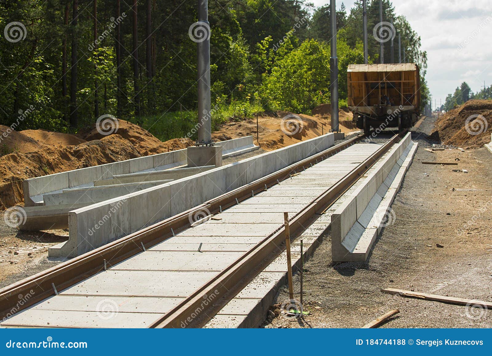 New Tramway Track Construction Stock Photo - Image of concrete ...