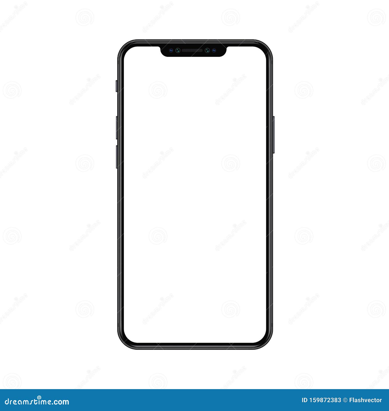 New Trendy Version of Black Thin Frame Notch Display Smartphone with ...