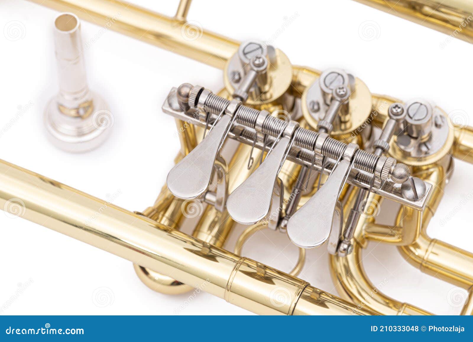 New Trumpet Isolated Above White Background Stock Photo - Image of ...