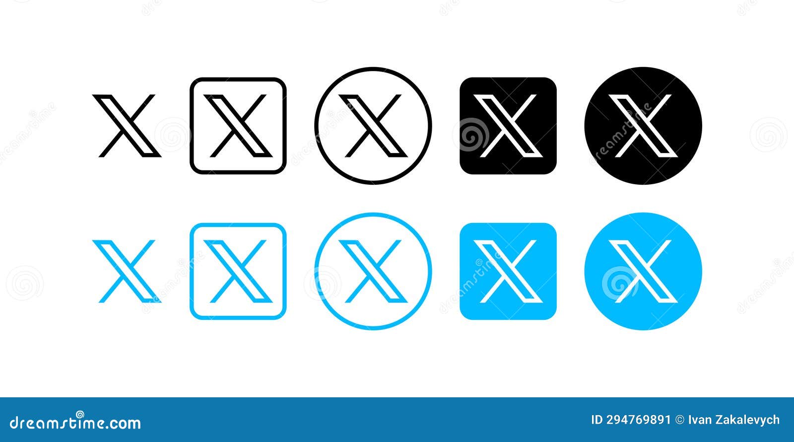 New Twitter Logo X Icon Set. Vector Illustration Design Stock ...