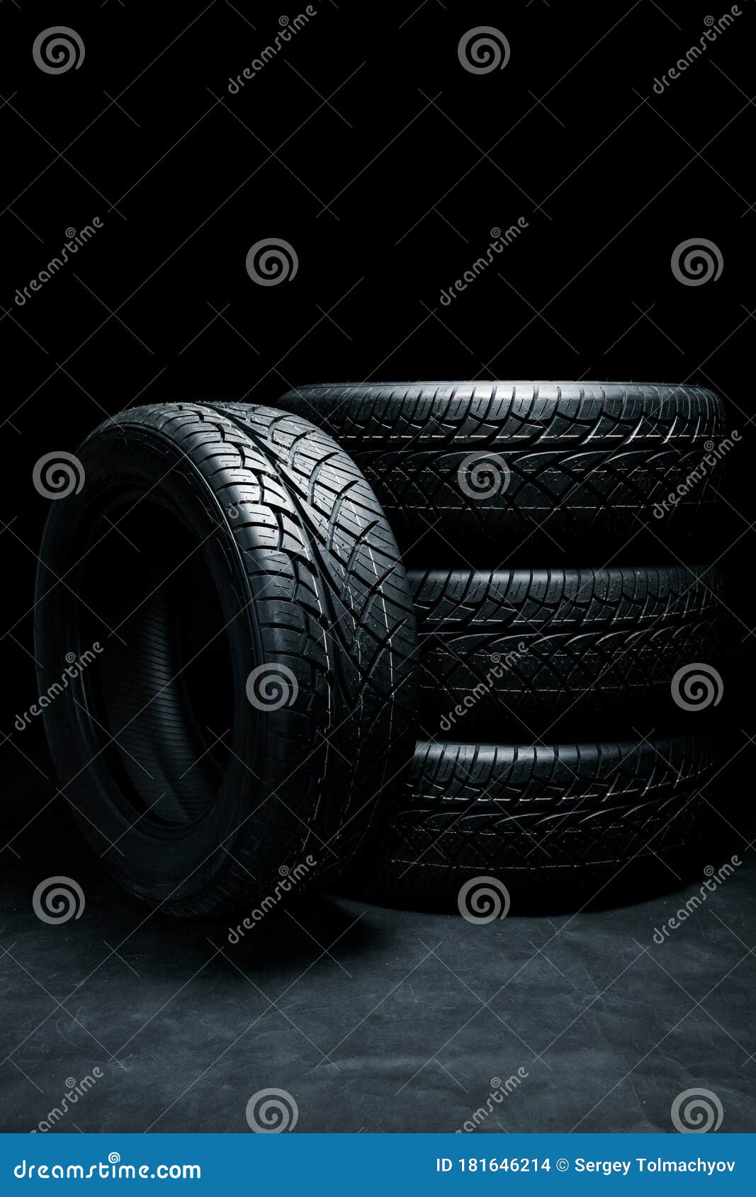 New Tyres Background. Car Tyres Close Up Stock Illustration ...