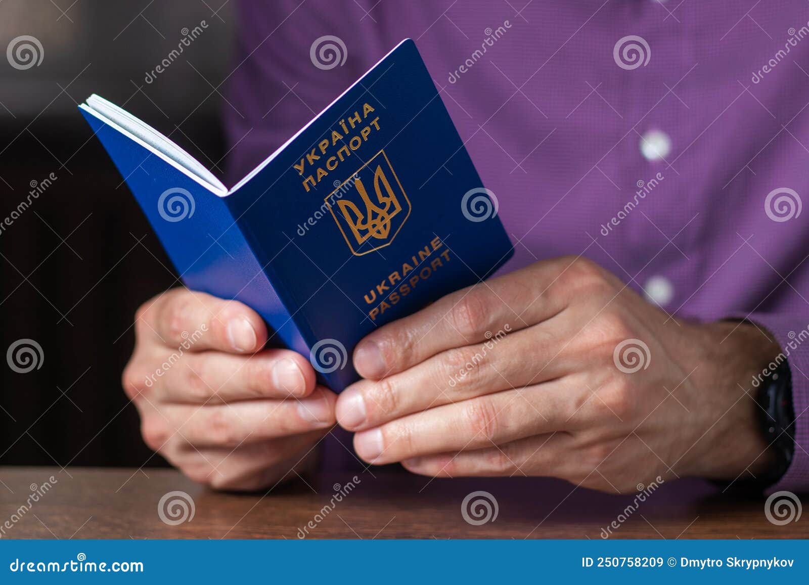 New Ukrainian Blue Biometric Passport with Identification Chip in Hands ...