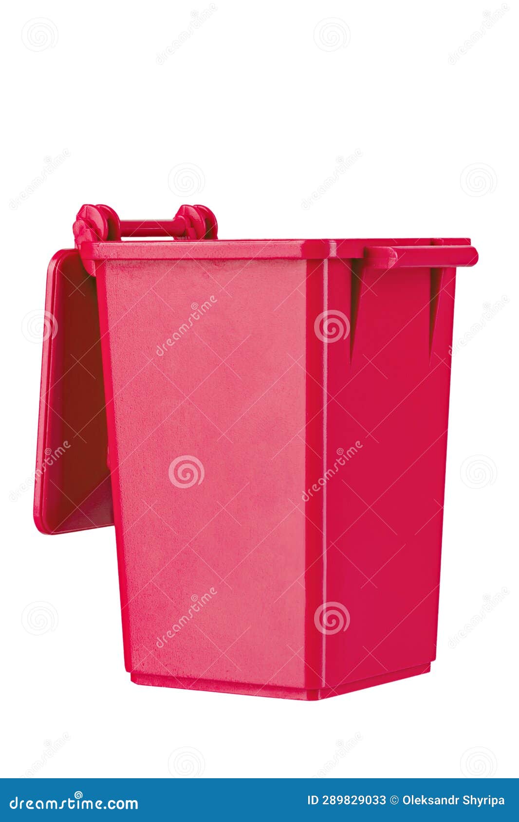 A New Unbox Red Large Plastic Bin Isolated on White Background. Garbage ...
