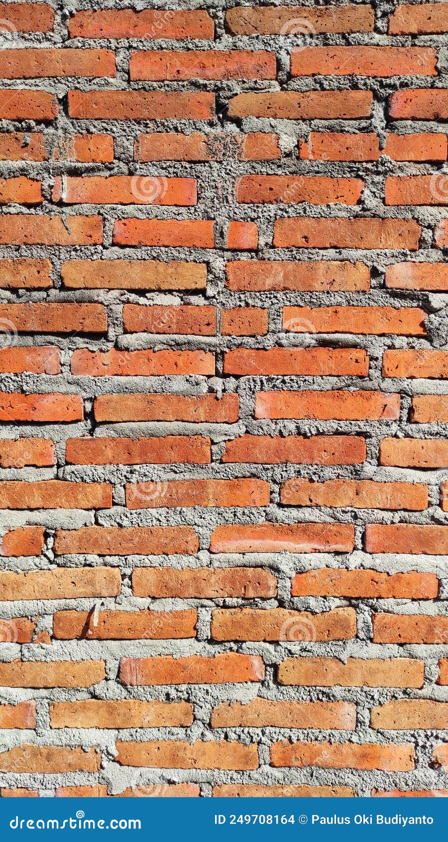 New Unfinished Brick Wall of a House. Portrait Stock Photo - Image of ...