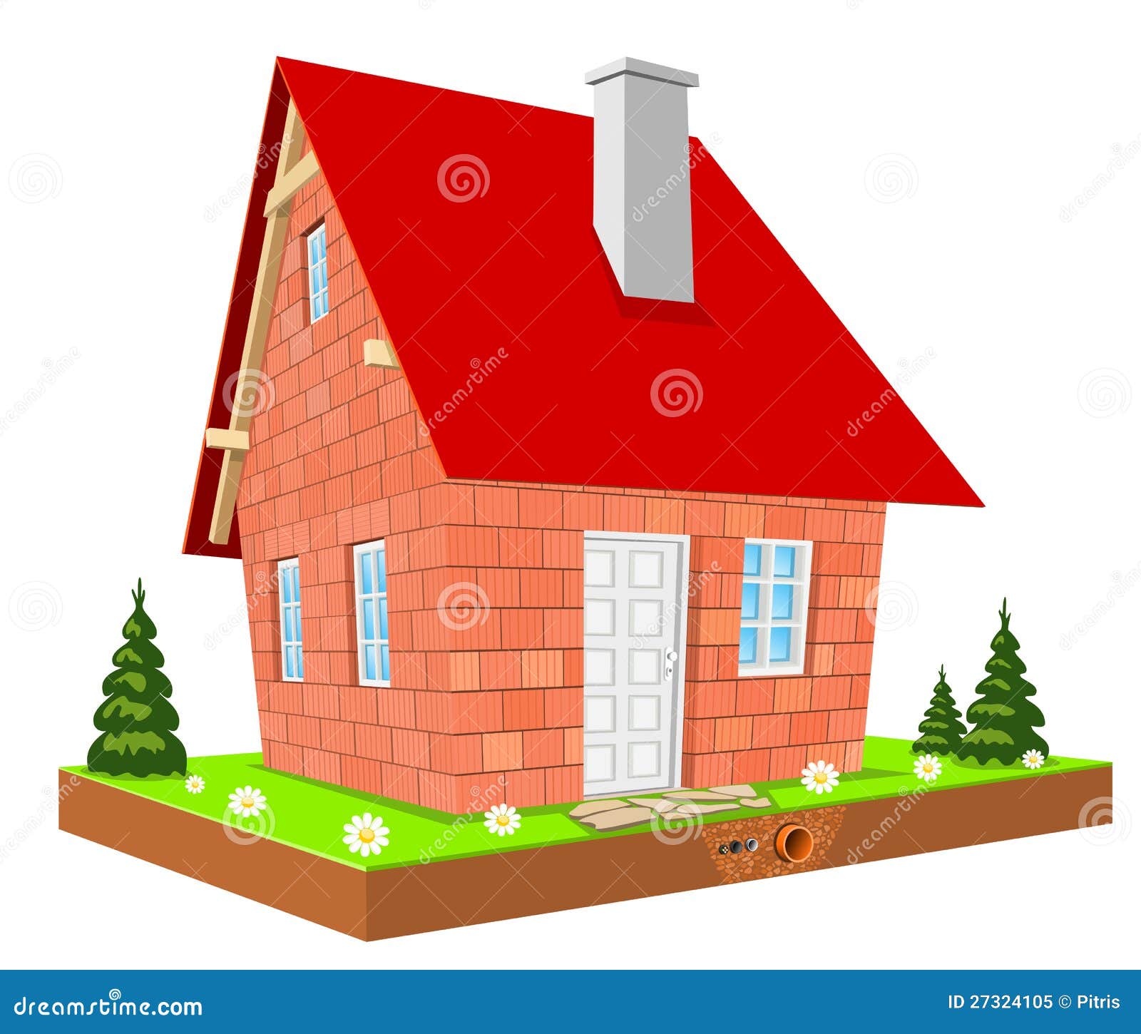 New unfinished home. stock vector. Illustration of beams - 27324105