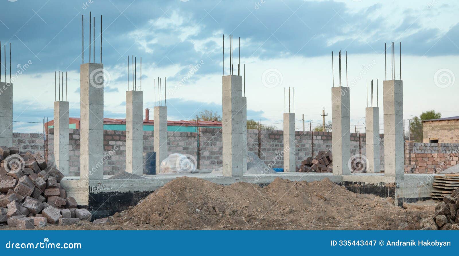 New Unfinished House Construction in a Construction Site Stock Image ...