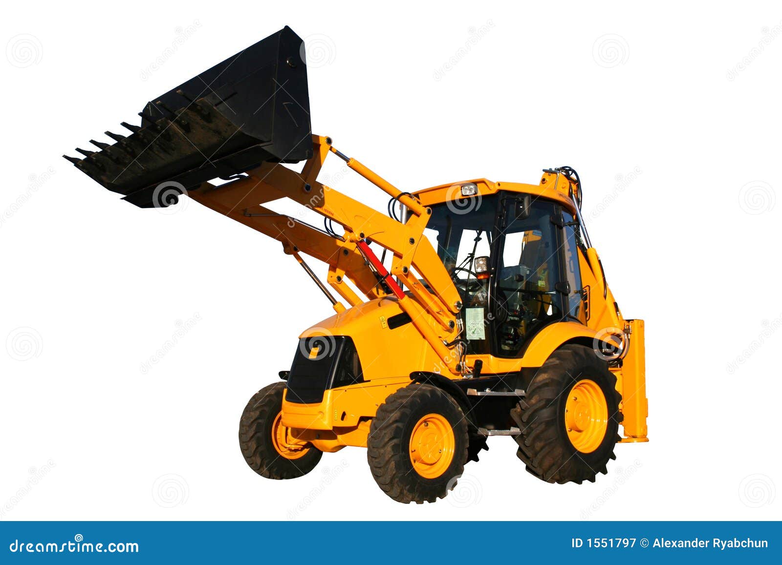 The New Universal Bulldozer with the Lifted Bucket Stock Image - Image ...