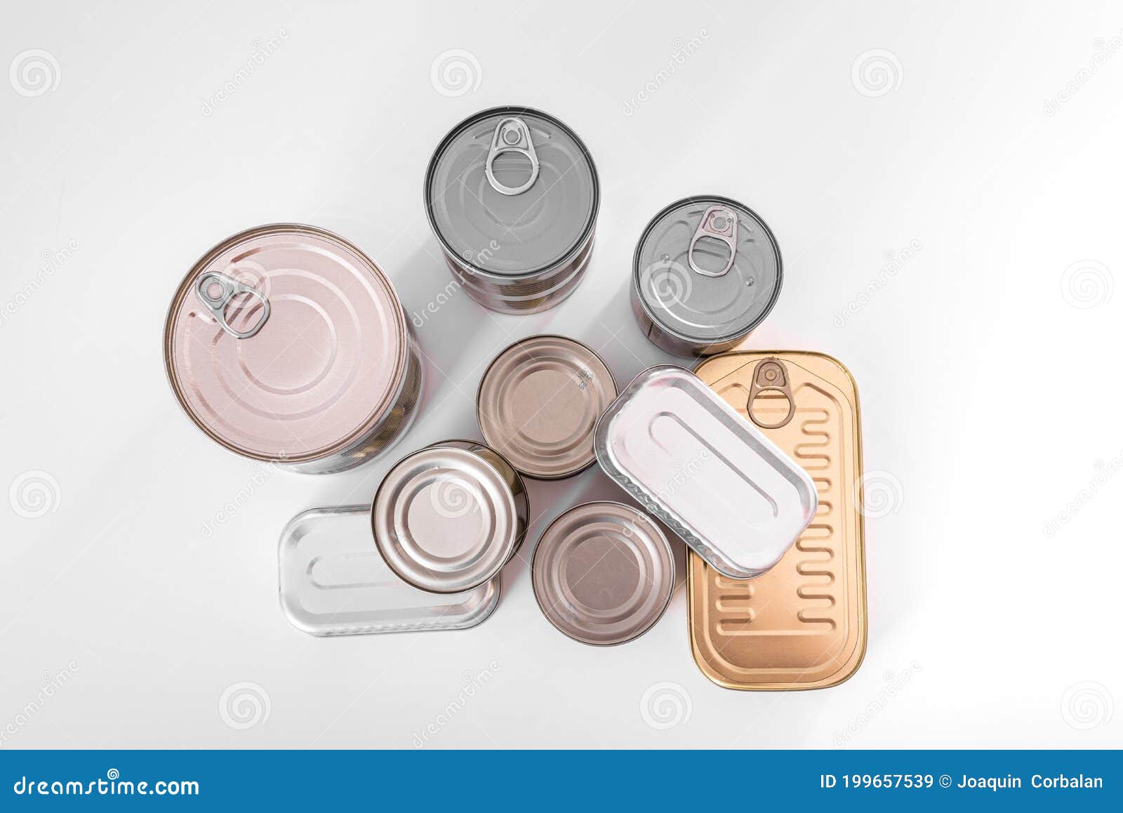 New, Unlabeled Aluminum Cans Will Keep Food for Years Stock Image ...