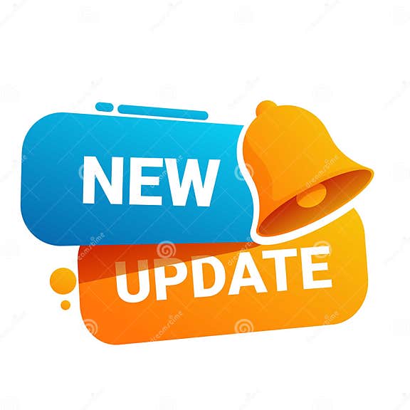 New Update Available Notification Bell Ringing Announcing Stock Vector ...