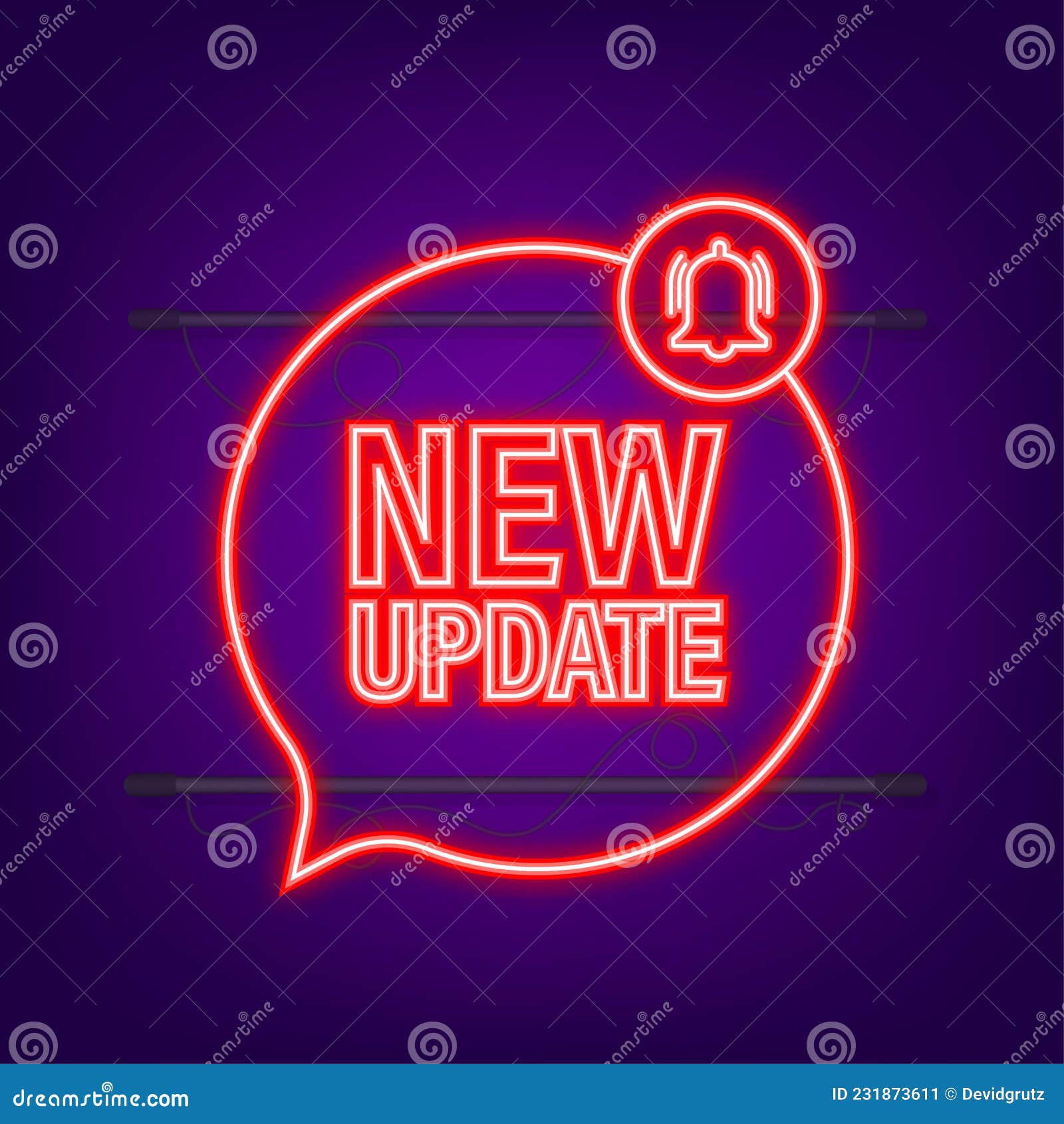 New Update Banner in Modern Style. Neon Icon. Web Design Stock Vector ...