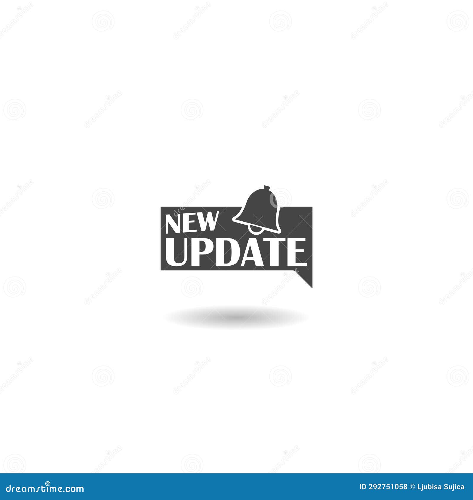New Update with Bell Icon with Shadow Stock Illustration - Illustration ...