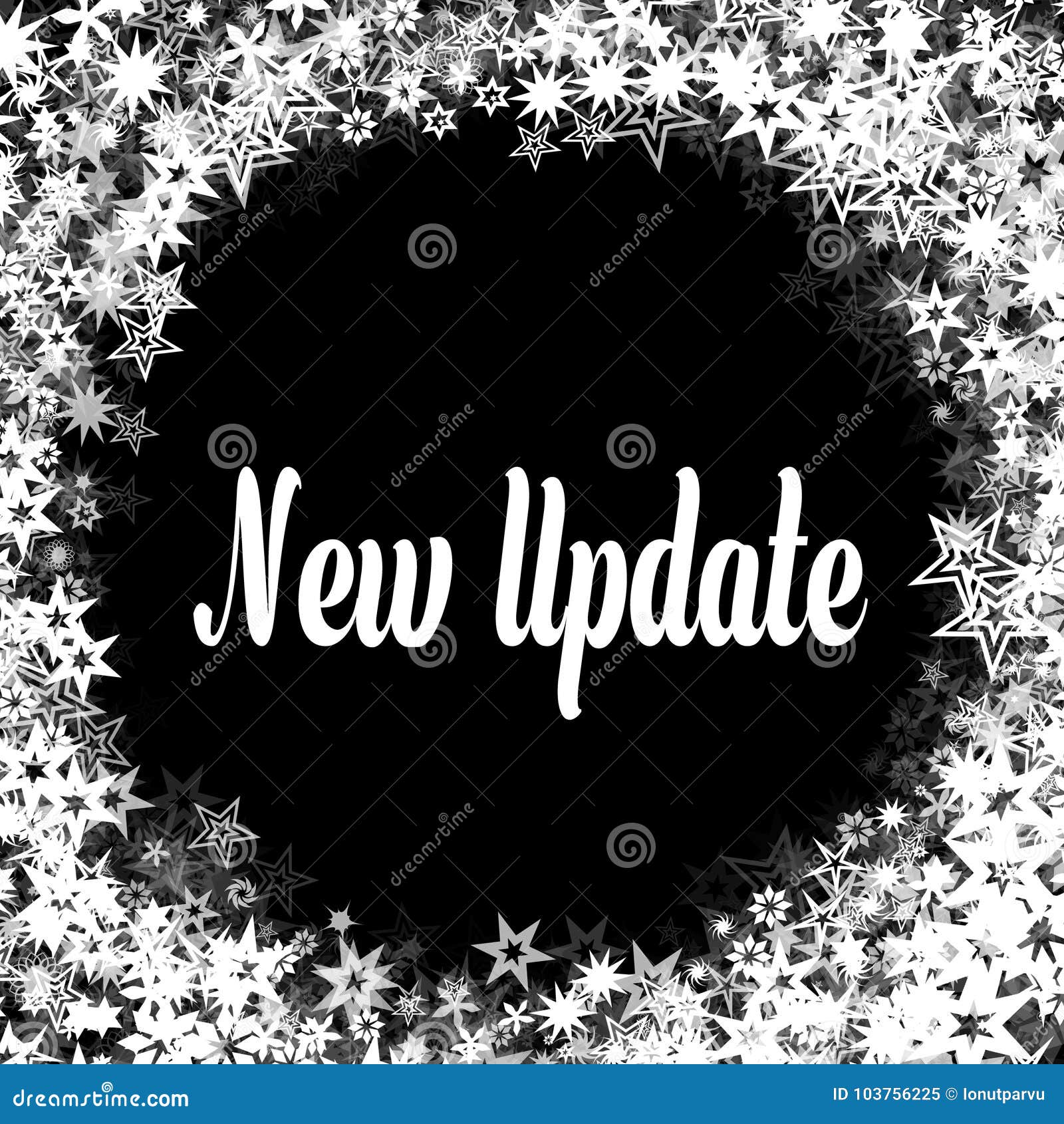 NEW UPDATE on Black Background with Different White Stars Frame. Stock ...