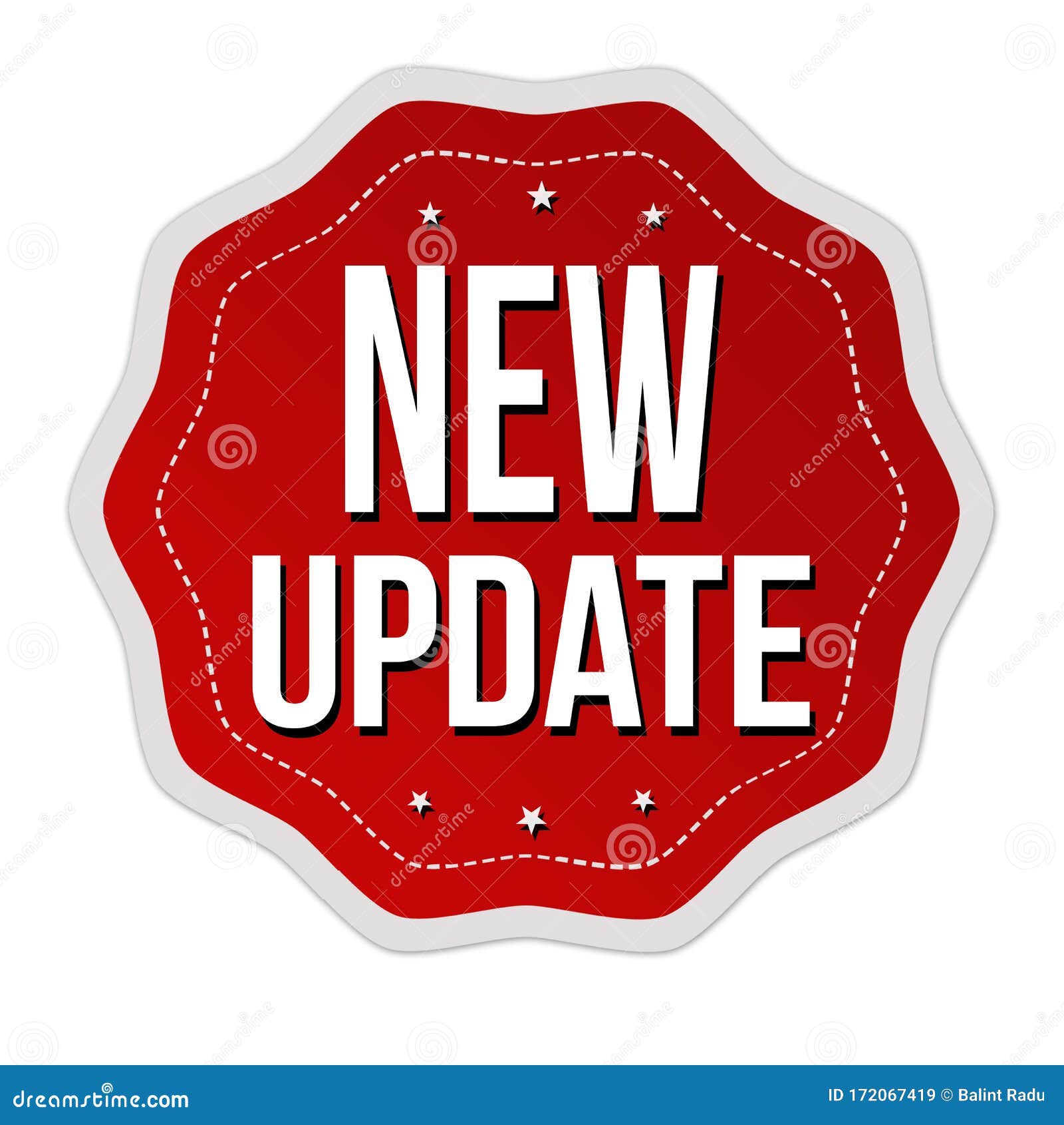 New Update Tag Label Set. Attention Ribbon Badge. Vector Illustration ...