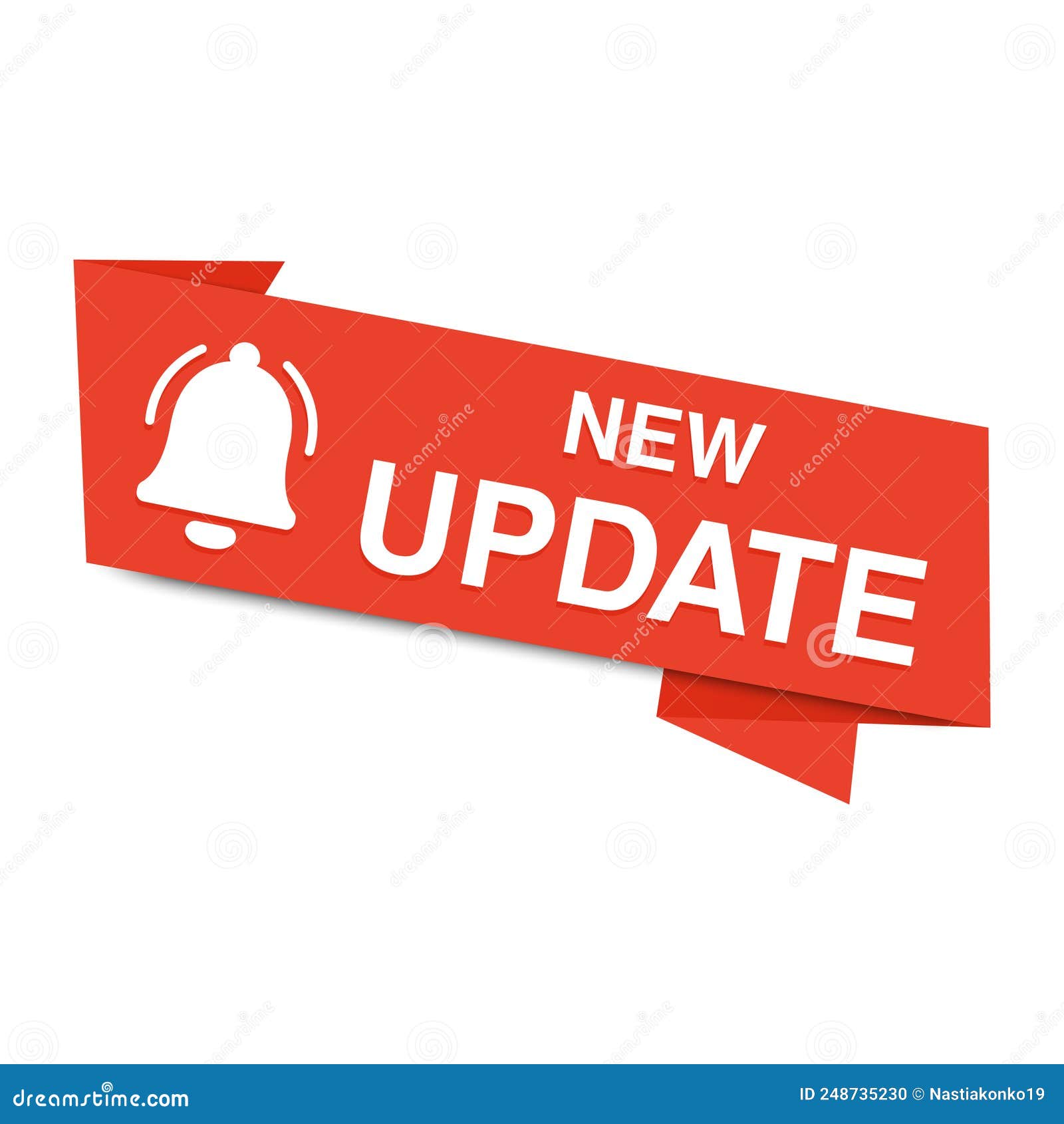 New Update Modern Label with Bell Icon. Web Banner Element. Vector ...