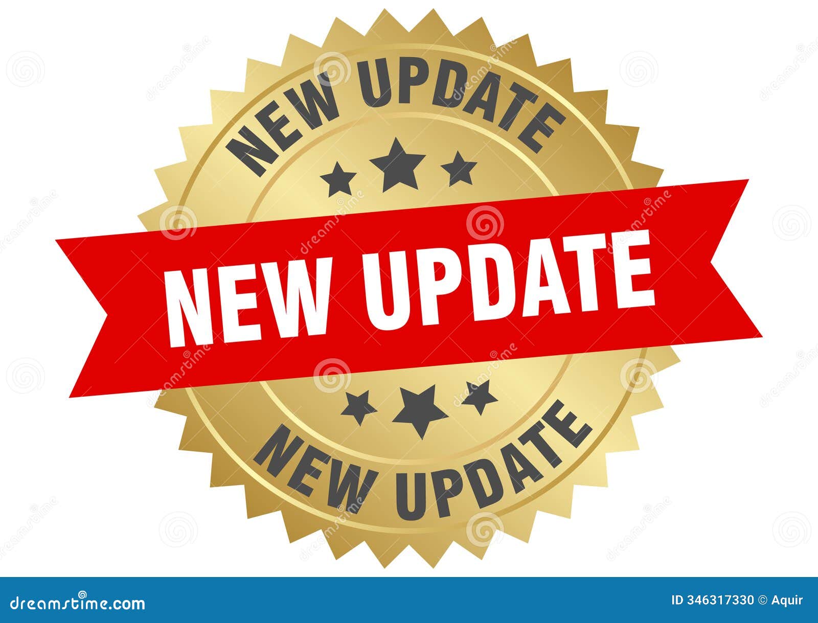 New Update. New Update Round Red and Gold Label Isolated on Transparent ...