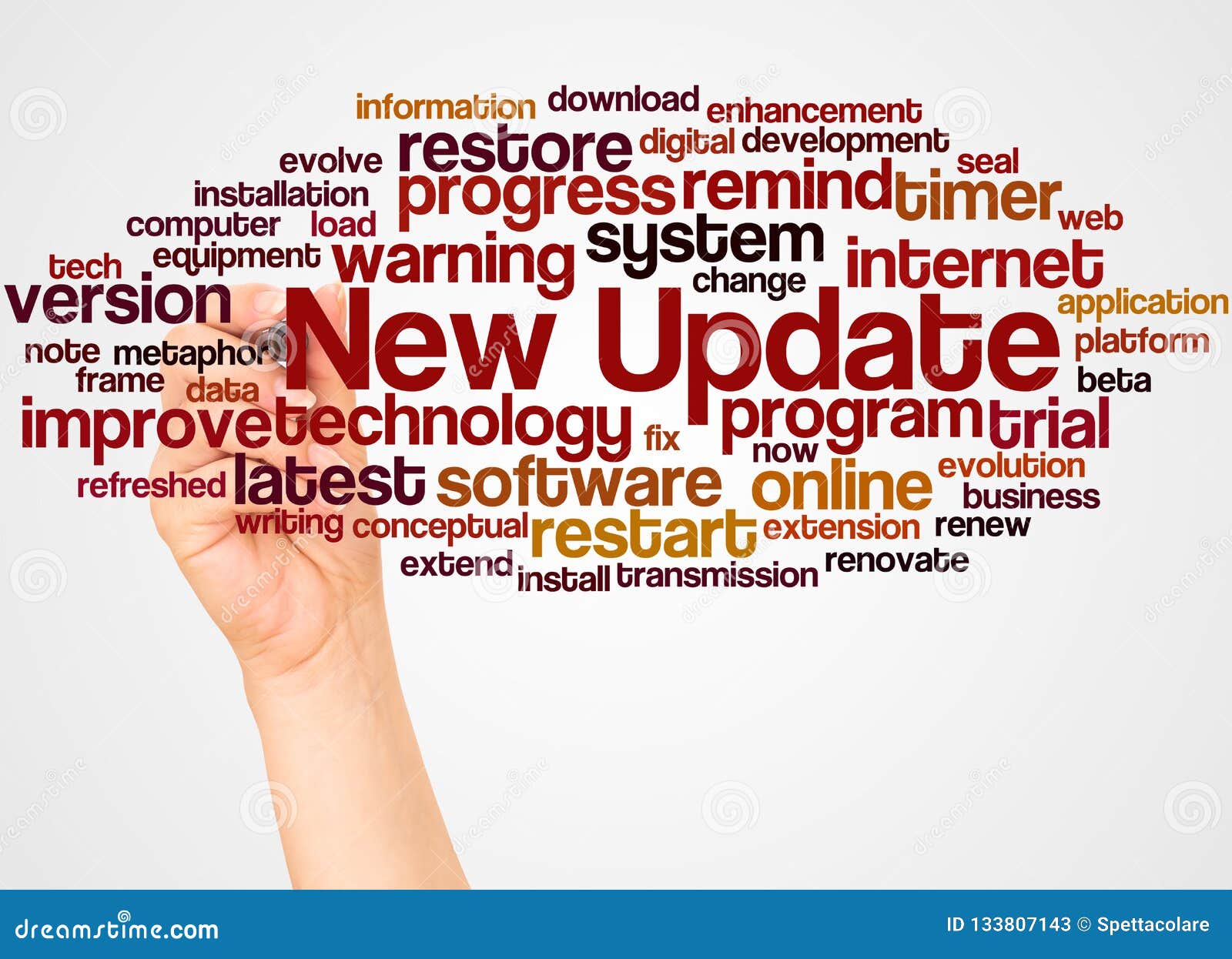 New Update Word Cloud and Hand with Marker Concept Stock Illustration ...