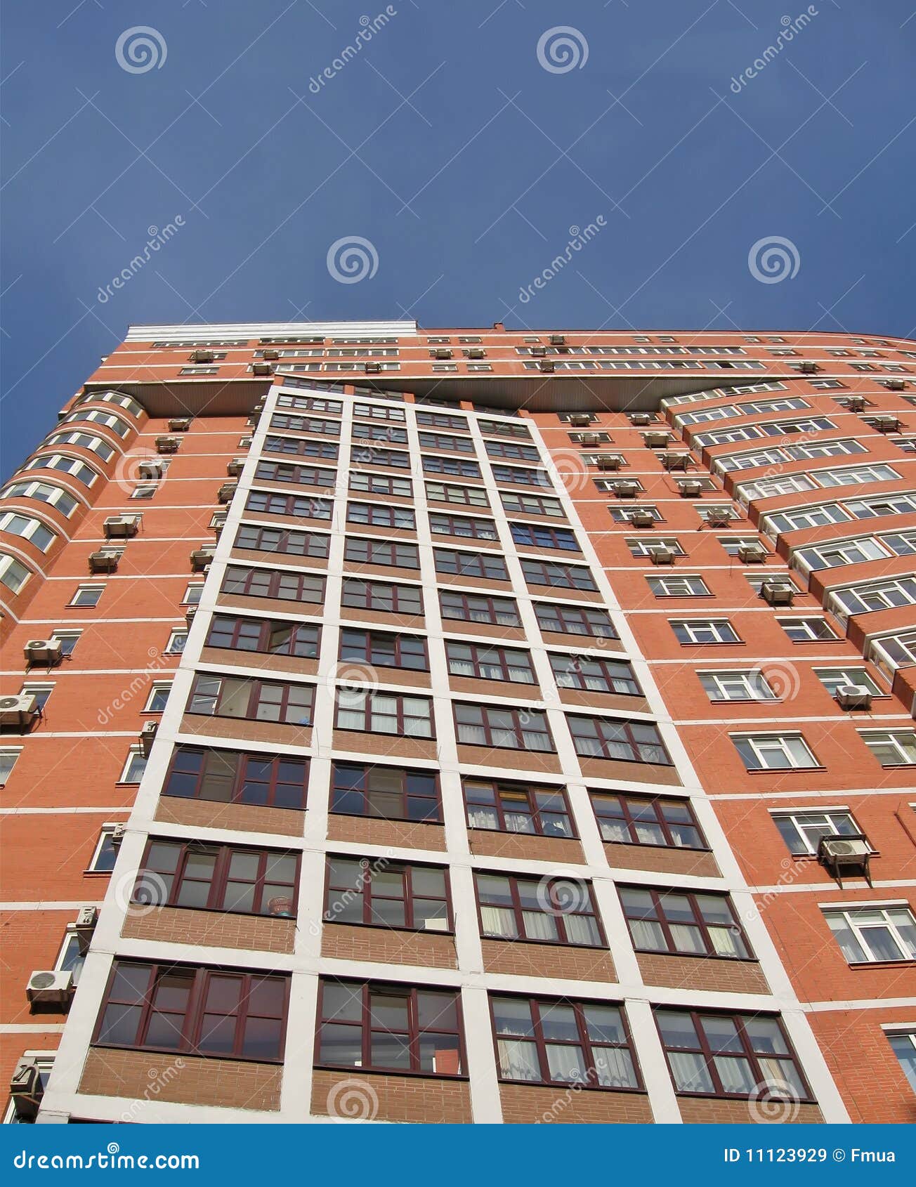 New Urban High Building, Red Brown Brick, Windows Stock Image - Image ...