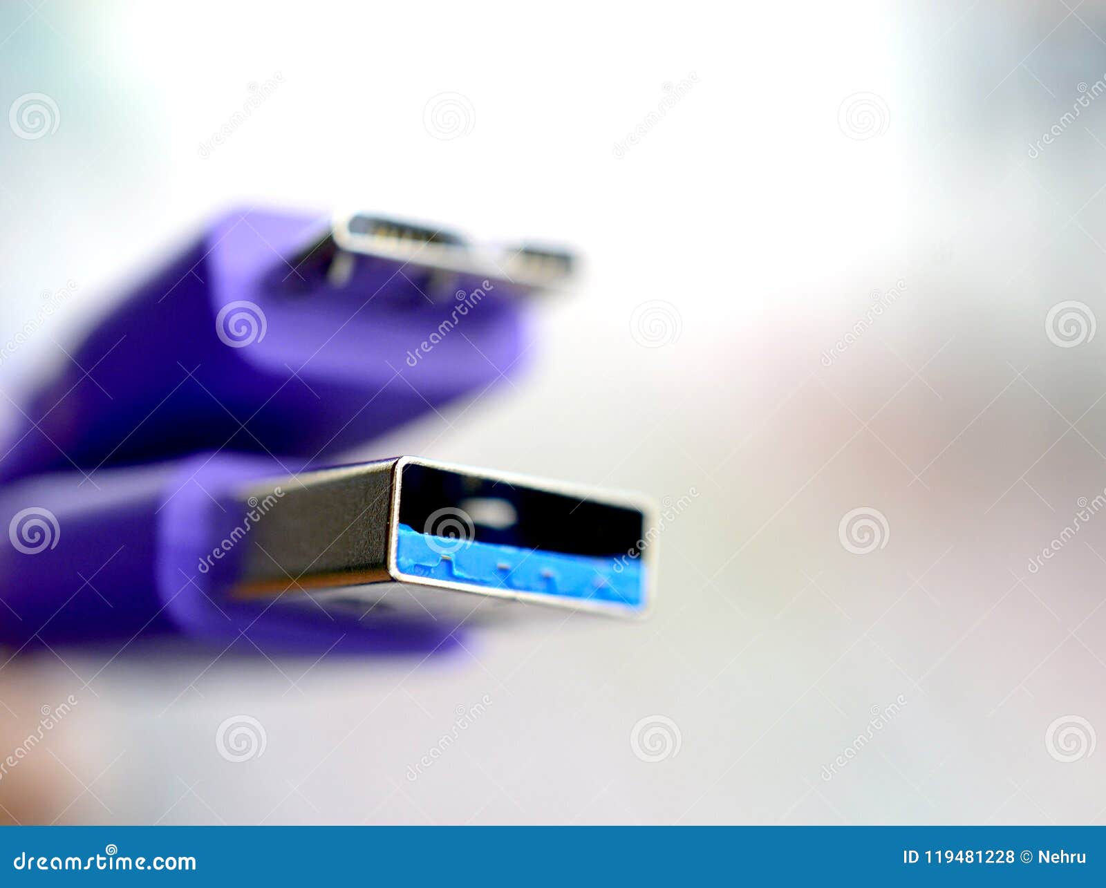 New usb 3 purple cable stock photo. Image of external - 119481228