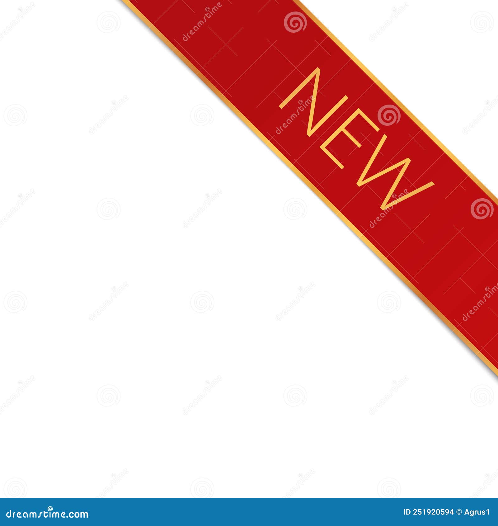 NEW - Vector Illustration of Red Corner Ribbon Banner with Gold Colored ...