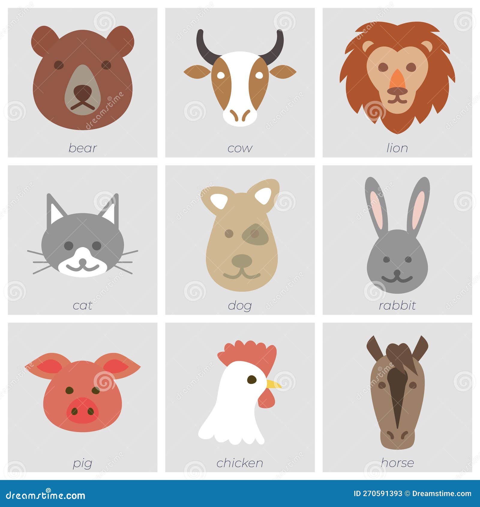 New Vector Set of Funny Animals. Stock Vector - Illustration of drawn ...