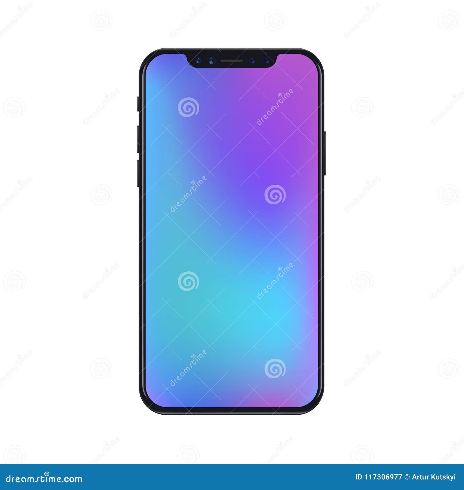 New Version of Black Slim Realistic Vector Smartphone Modern Gradient ...