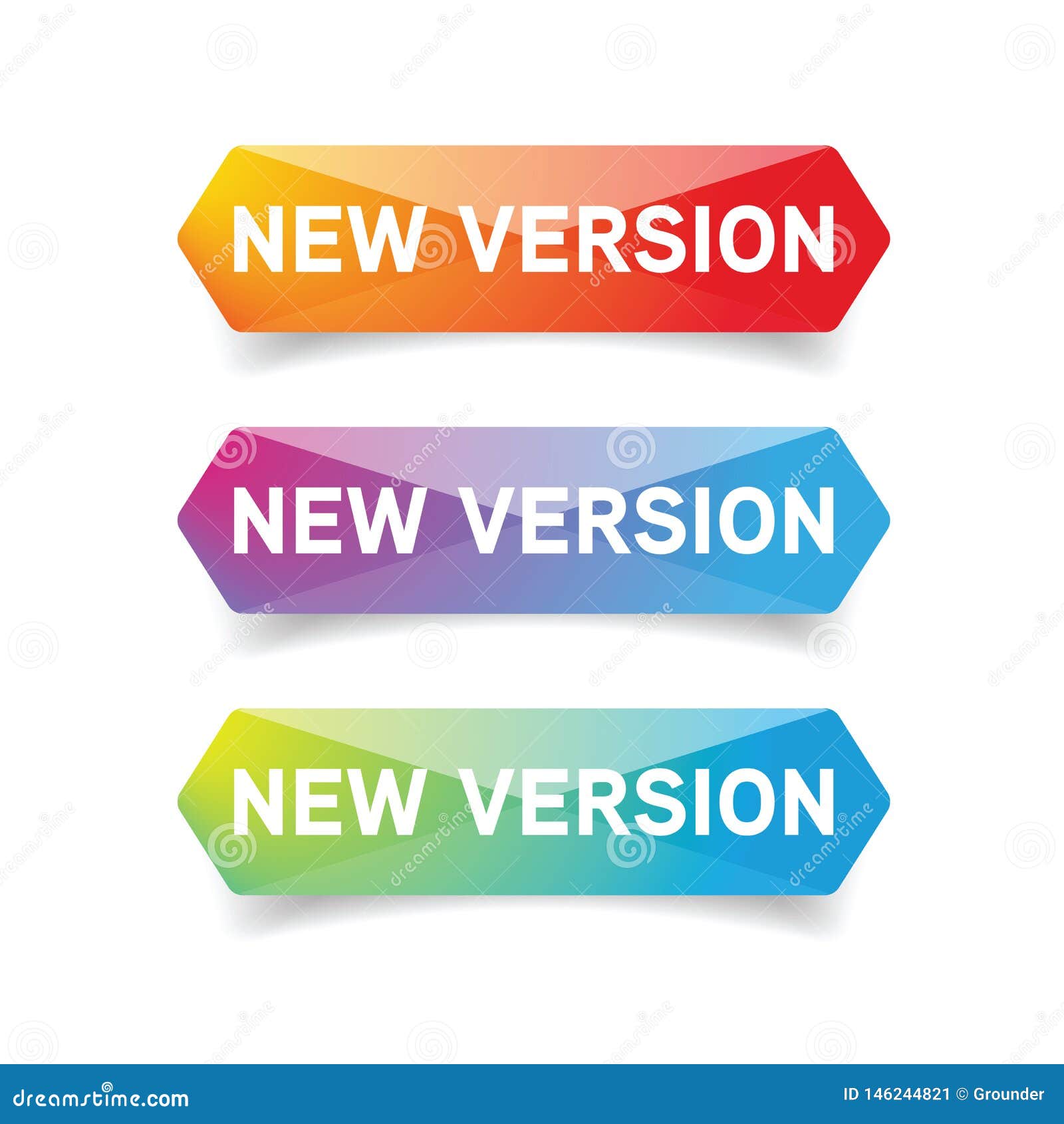 New Version button set stock vector. Illustration of isolated - 146244821