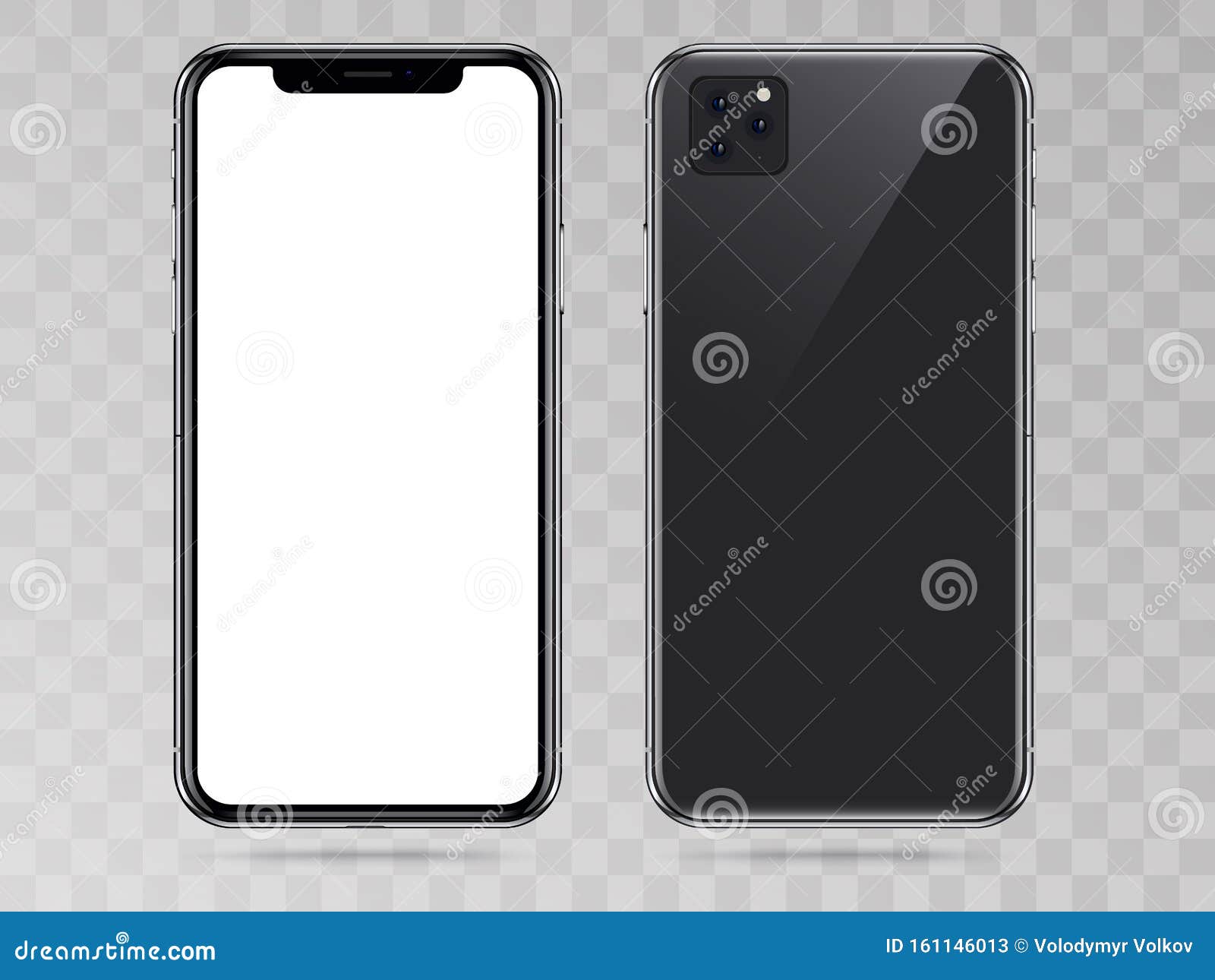 New Version of High Detailed Black Slim Realistic Smartphone Isolated ...