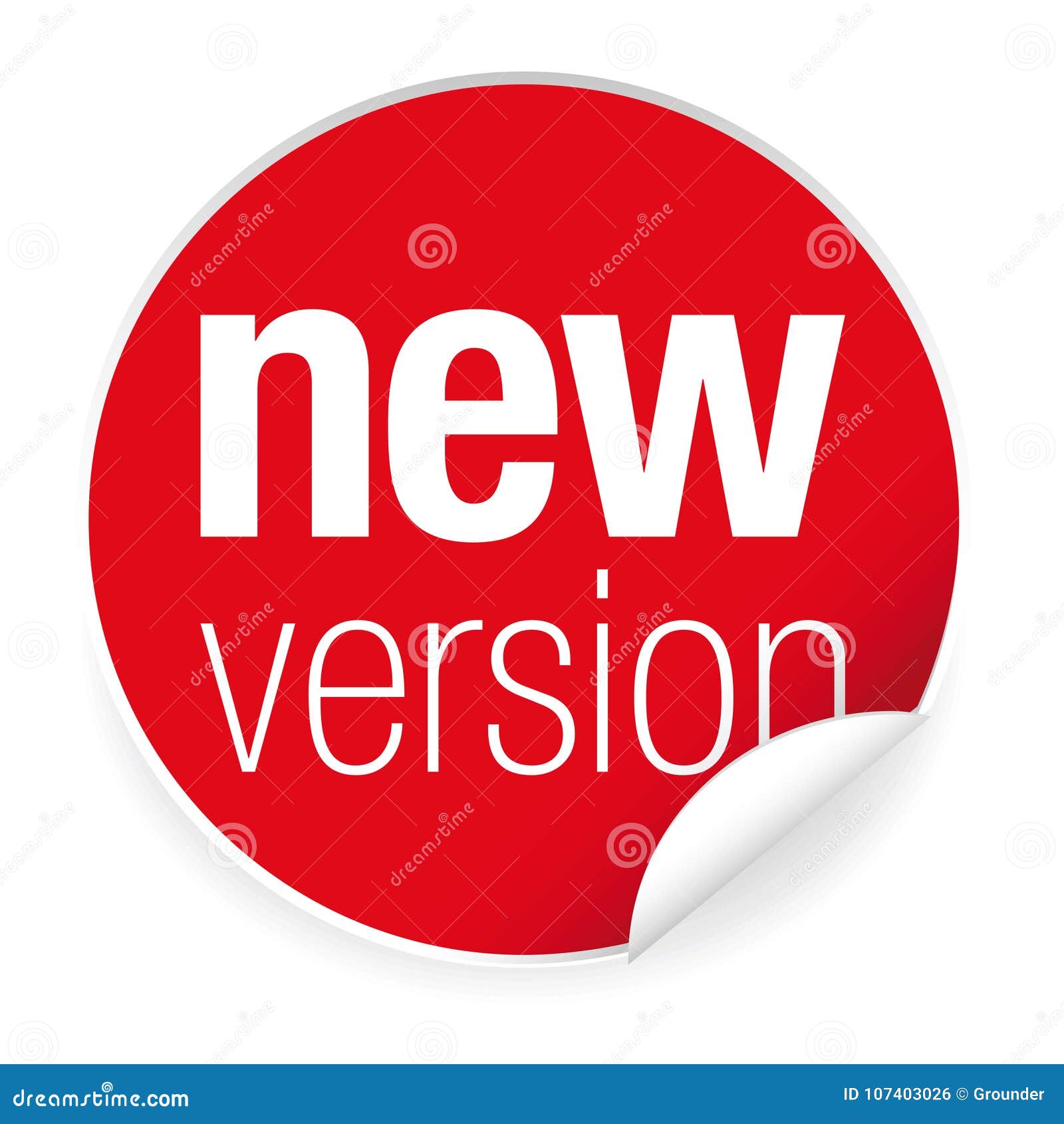 New version label tag red stock vector. Illustration of icon - 107403026