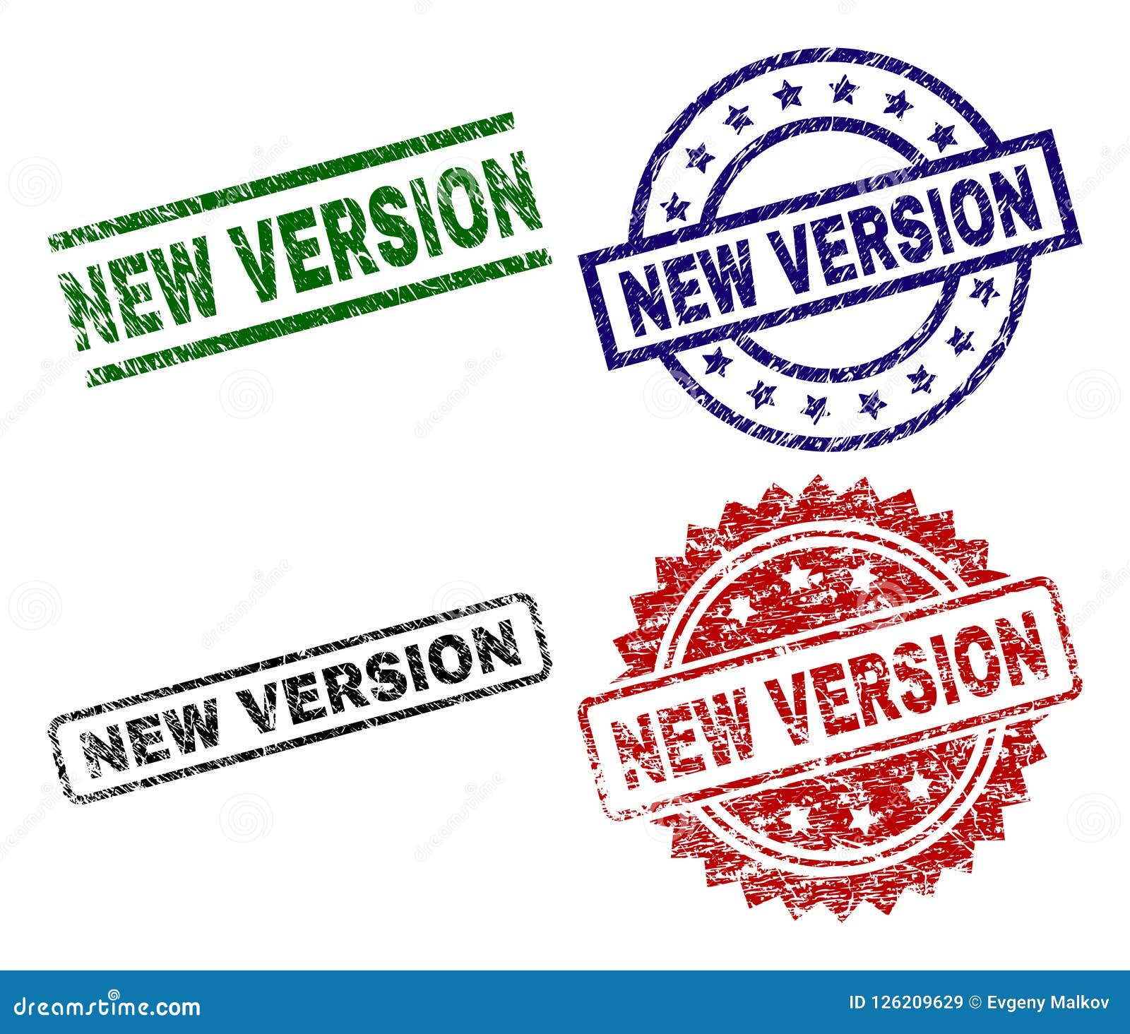 Damaged Textured NEW VERSION Seal Stamps Stock Vector - Illustration of ...