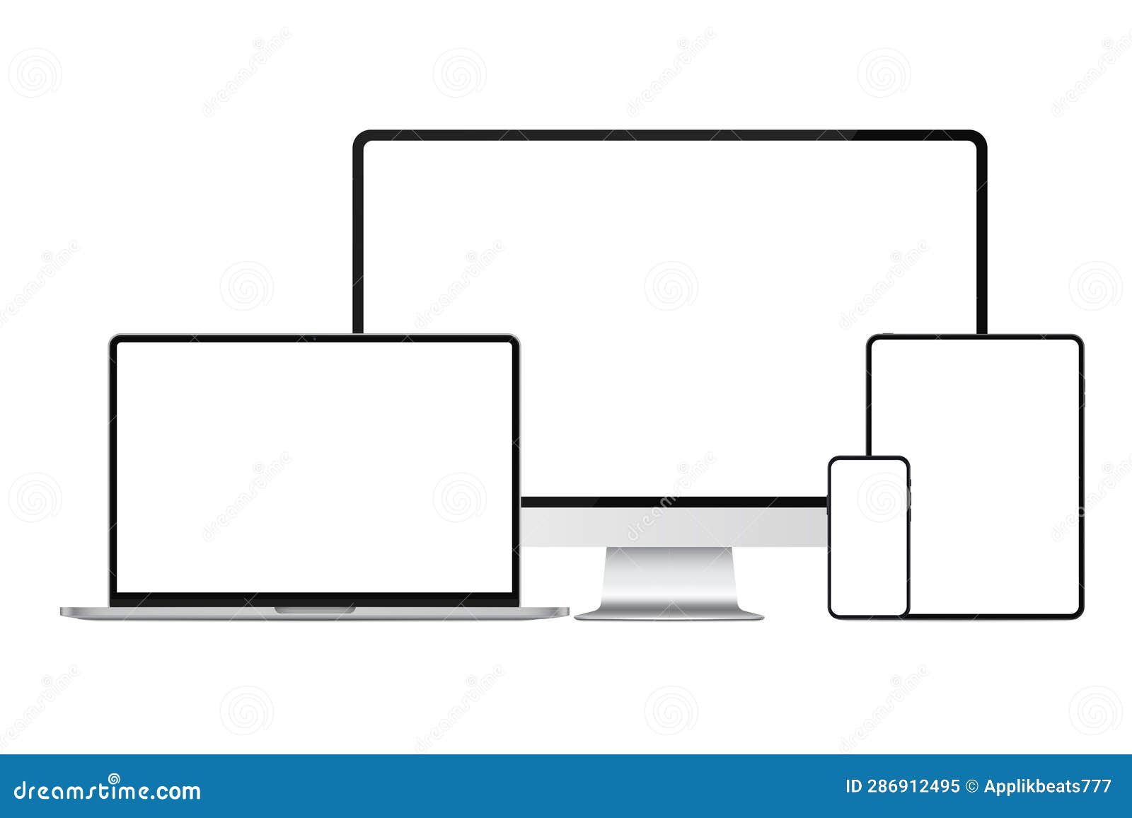 New Version of Silver Metal Modern Premium Electronic Devices Set ...