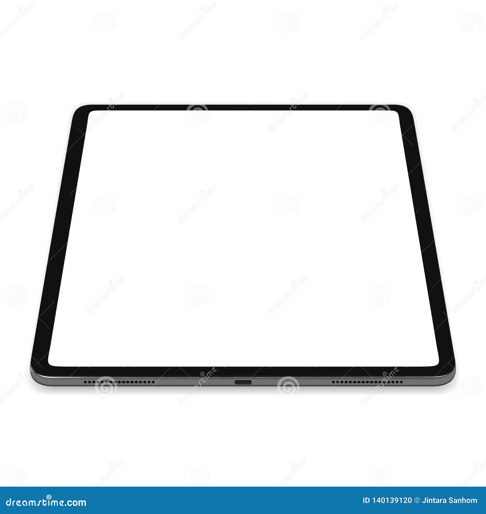 New Version Tablet in Trendy Thin Frame Design - Vector Drawing ...