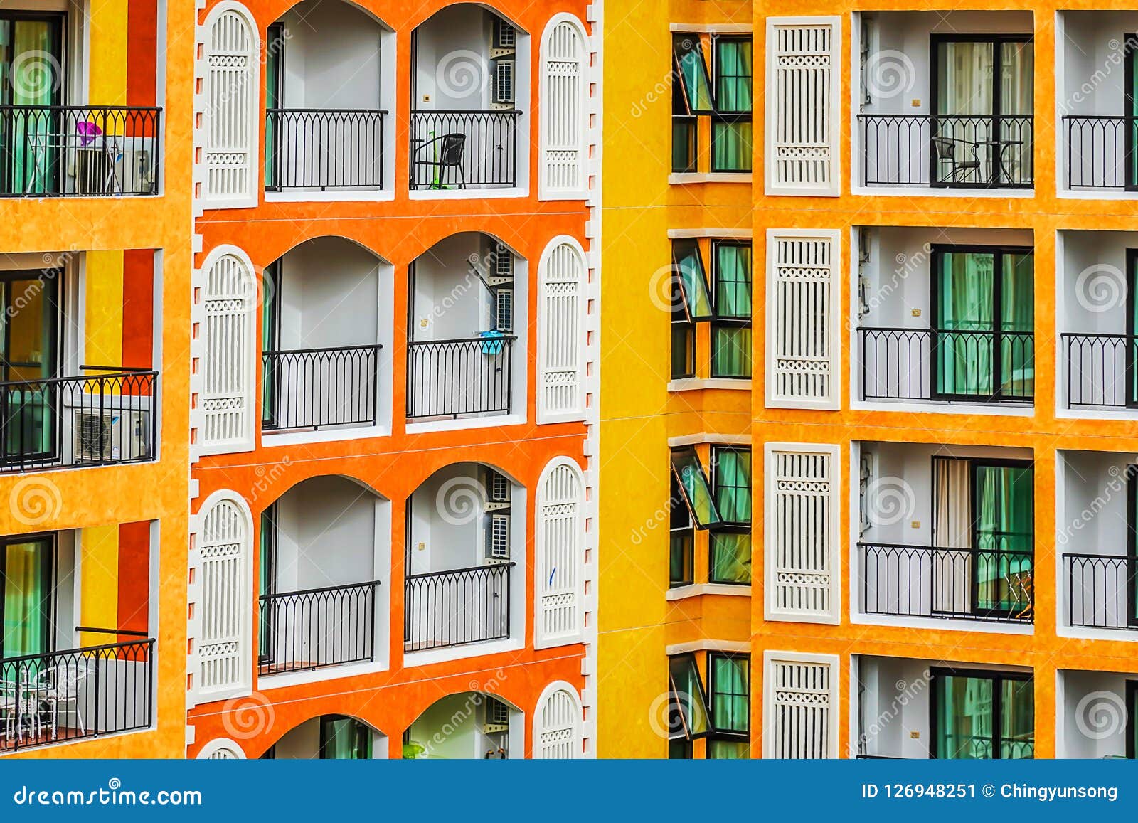 New Vintage Condo Building Blocks, Windows Pattern Stock Image - Image ...