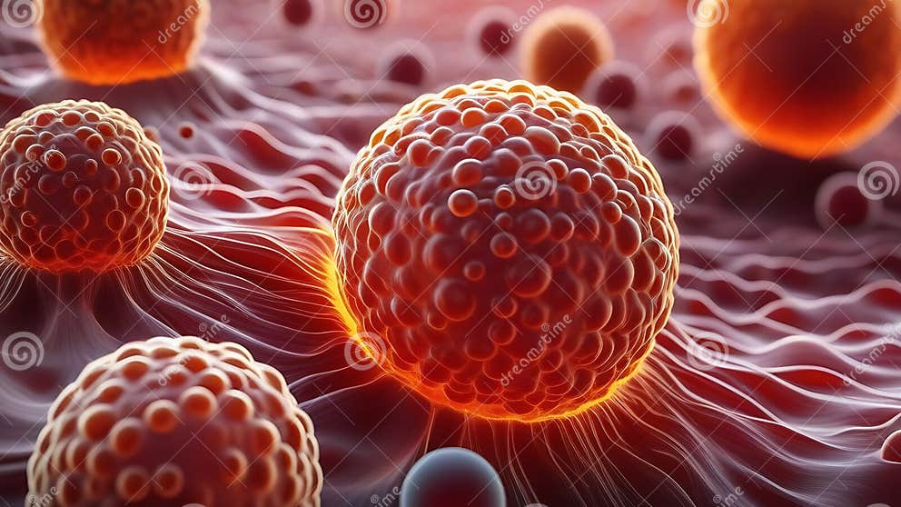 New Virus in the Body Under a Microscope Stock Illustration ...