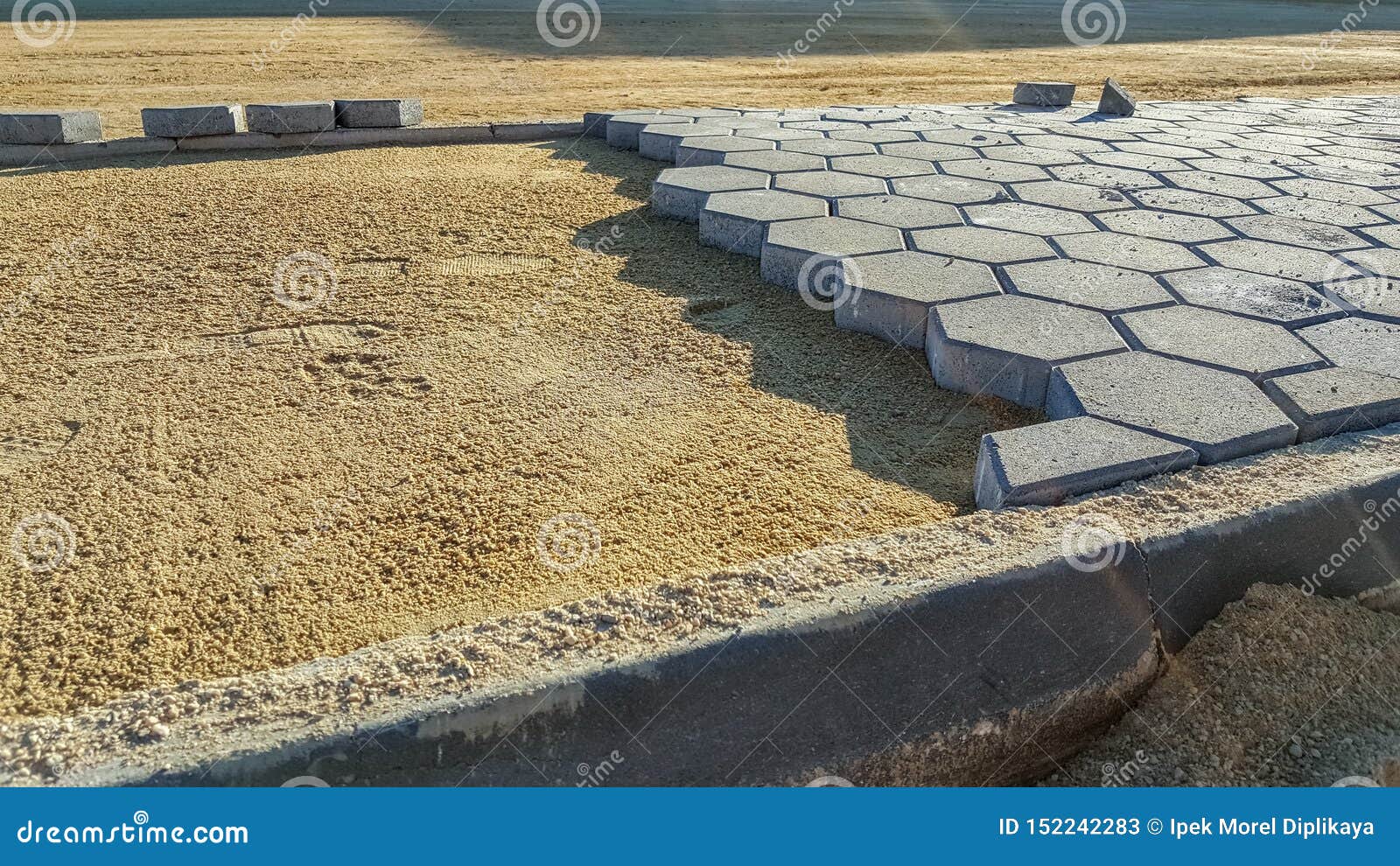 New Walkway Under Construction Stock Image - Image of floor, path ...
