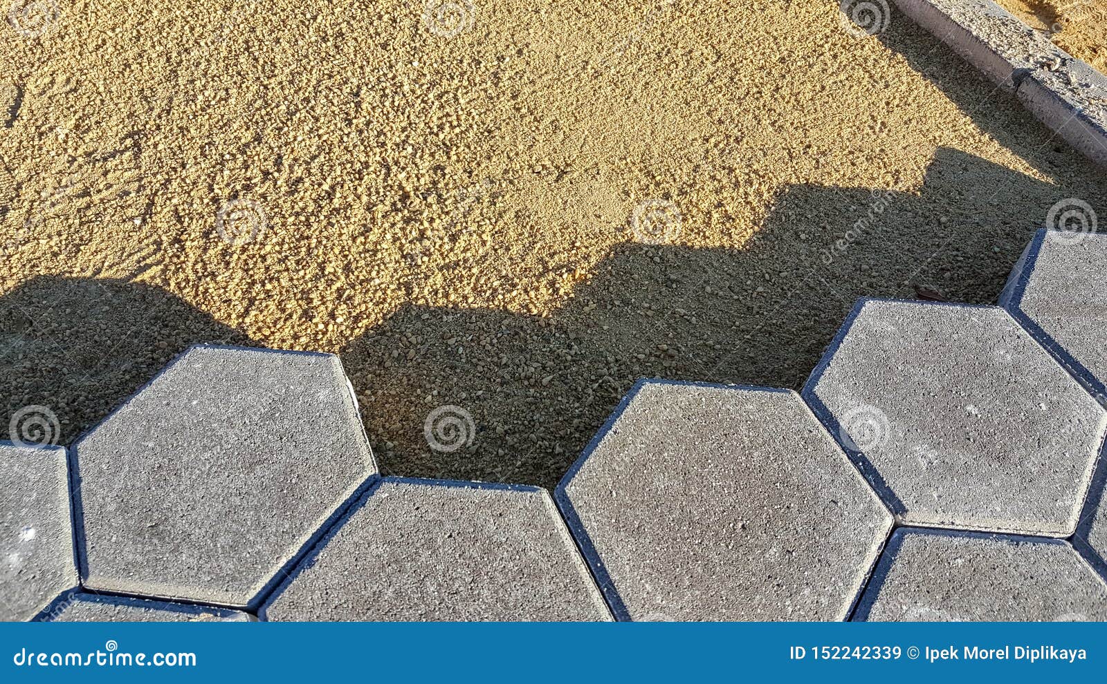 New Walkway Under Construction Stock Image - Image of cobbled, laid ...