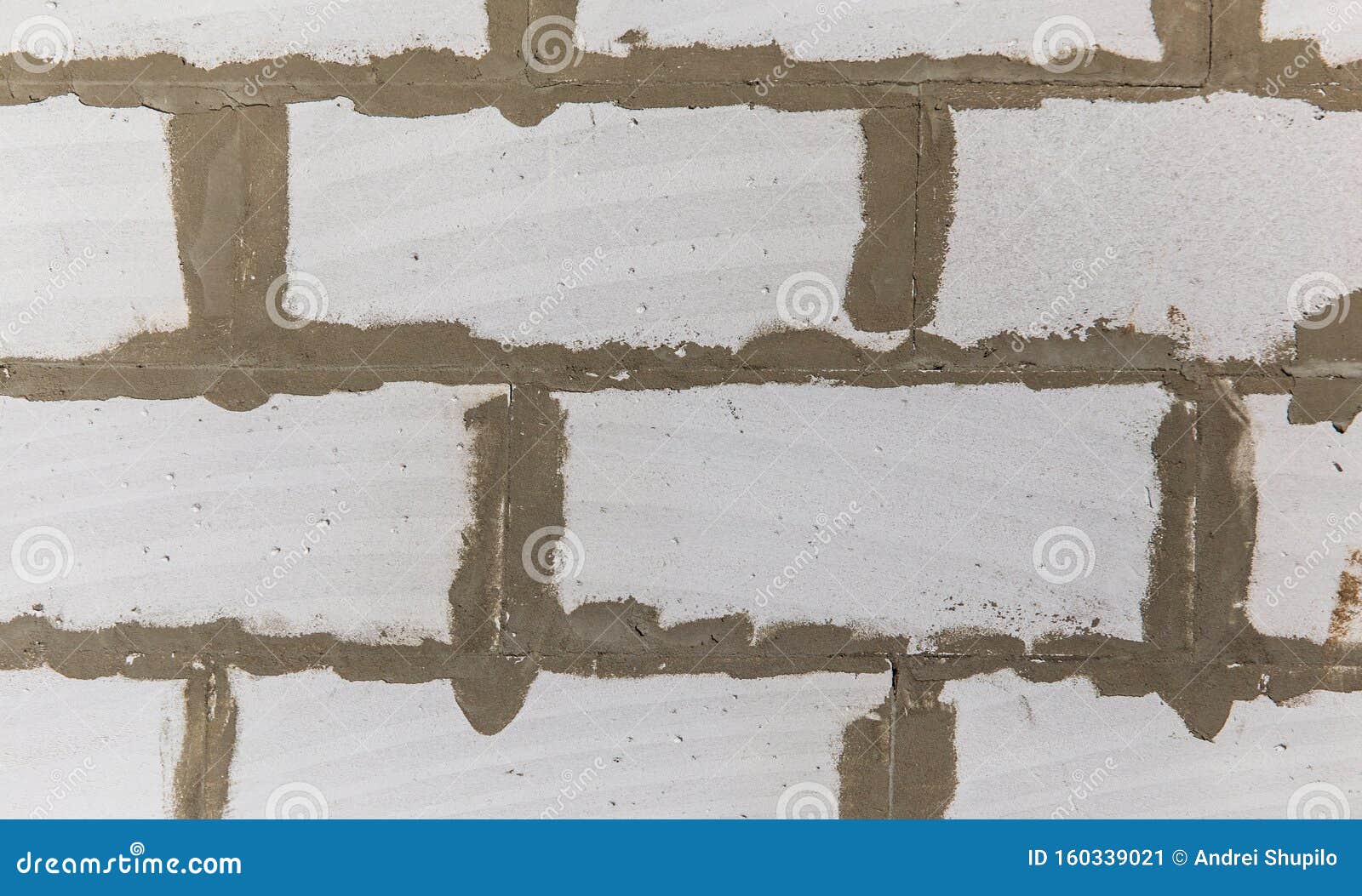New Wall of Foam Concrete Bricks Stock Image - Image of material ...